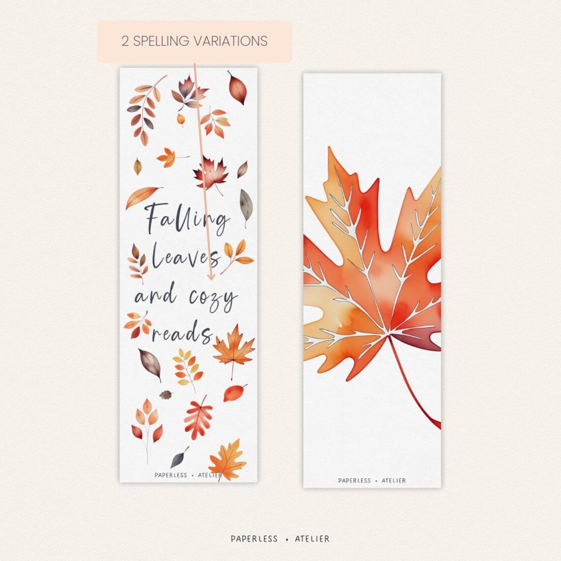 4 Printable Autumn Bookmarks, Autumn Bookmark, Fall Bookmark, Book ...