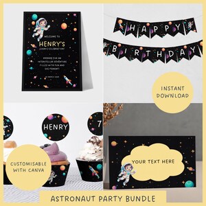 Printable Party Bundle, Astronaut Party Bundle, Birthday Bundle ...