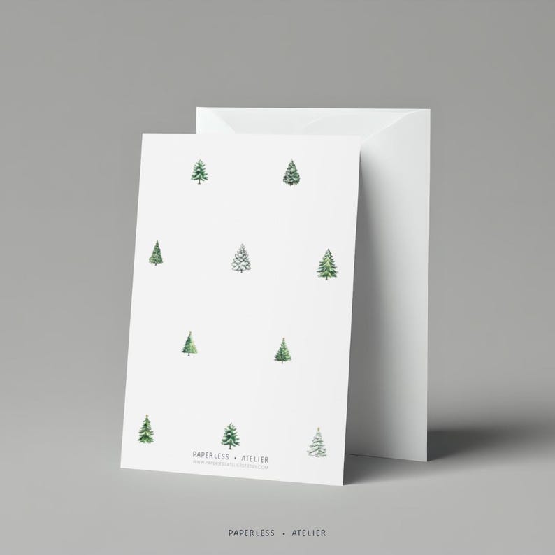 Printable Christmas Card, Minimalist Christmas Tree Card, Christmas ...