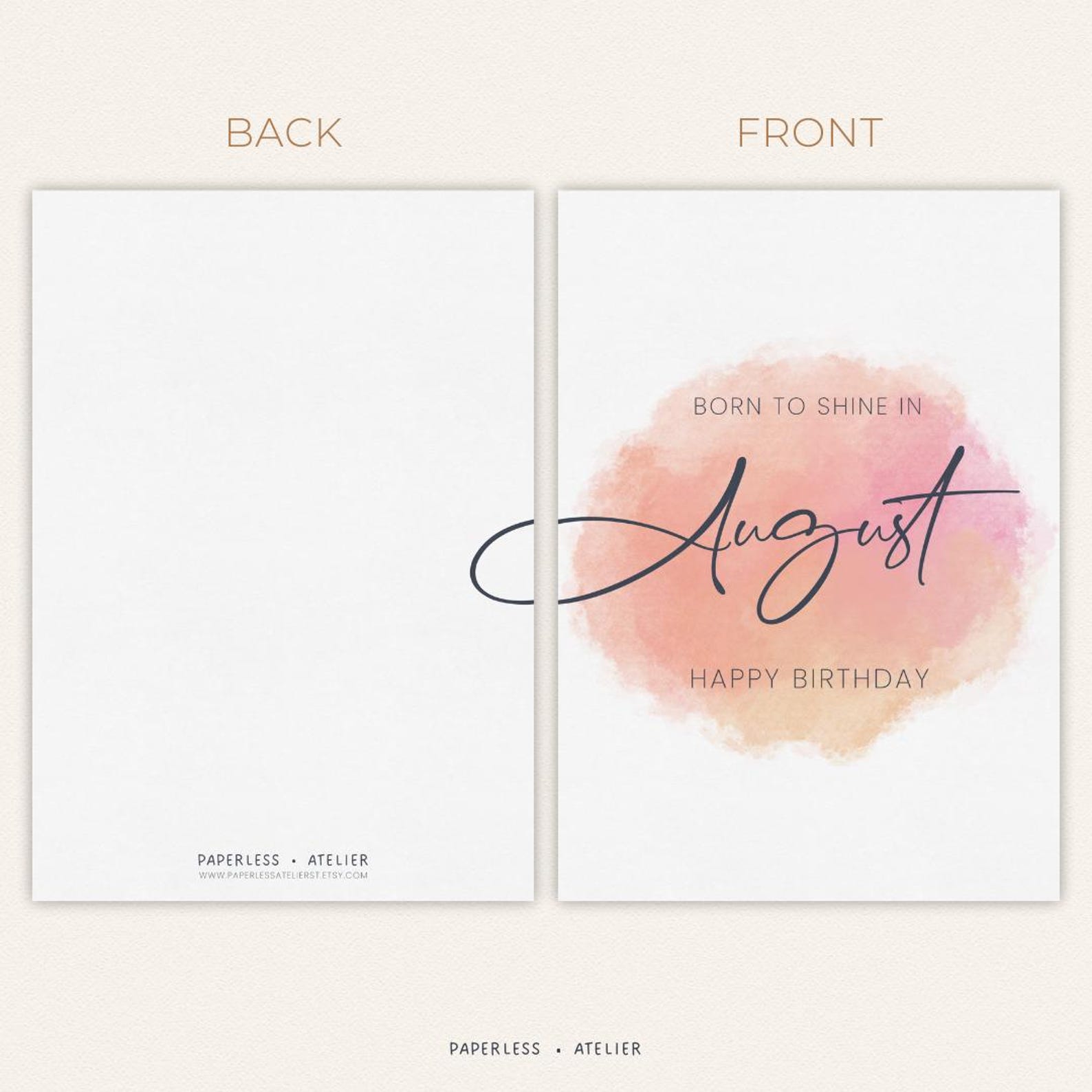 Printable Birthday Card, August Card, August Born, Born in August Card ...