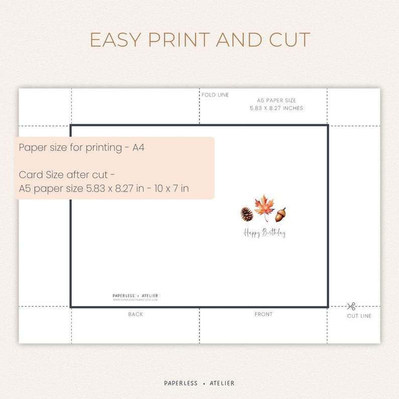 Printable Autumn Birthday Card, Autumn Birthday, Fall Birthday, Autumn ...