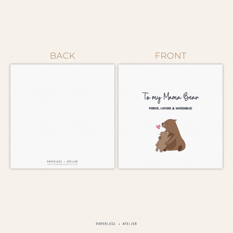 Printable Mother's Day Card, Mama Bear, Bear Mum, Bear Mom, Fun Card ...