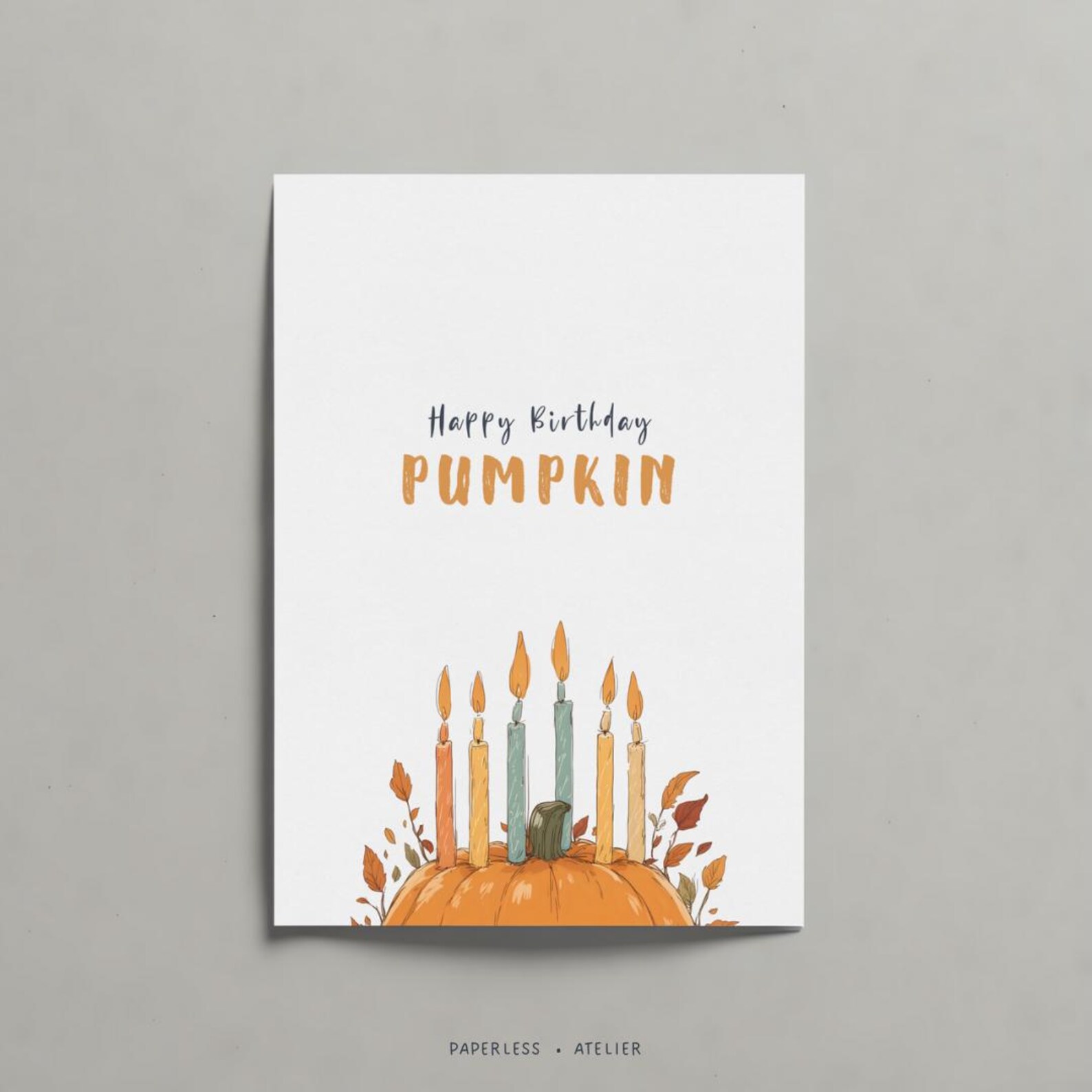Printable Autumn Birthday Card, Pumpkin Birthday, Happy Birthday ...