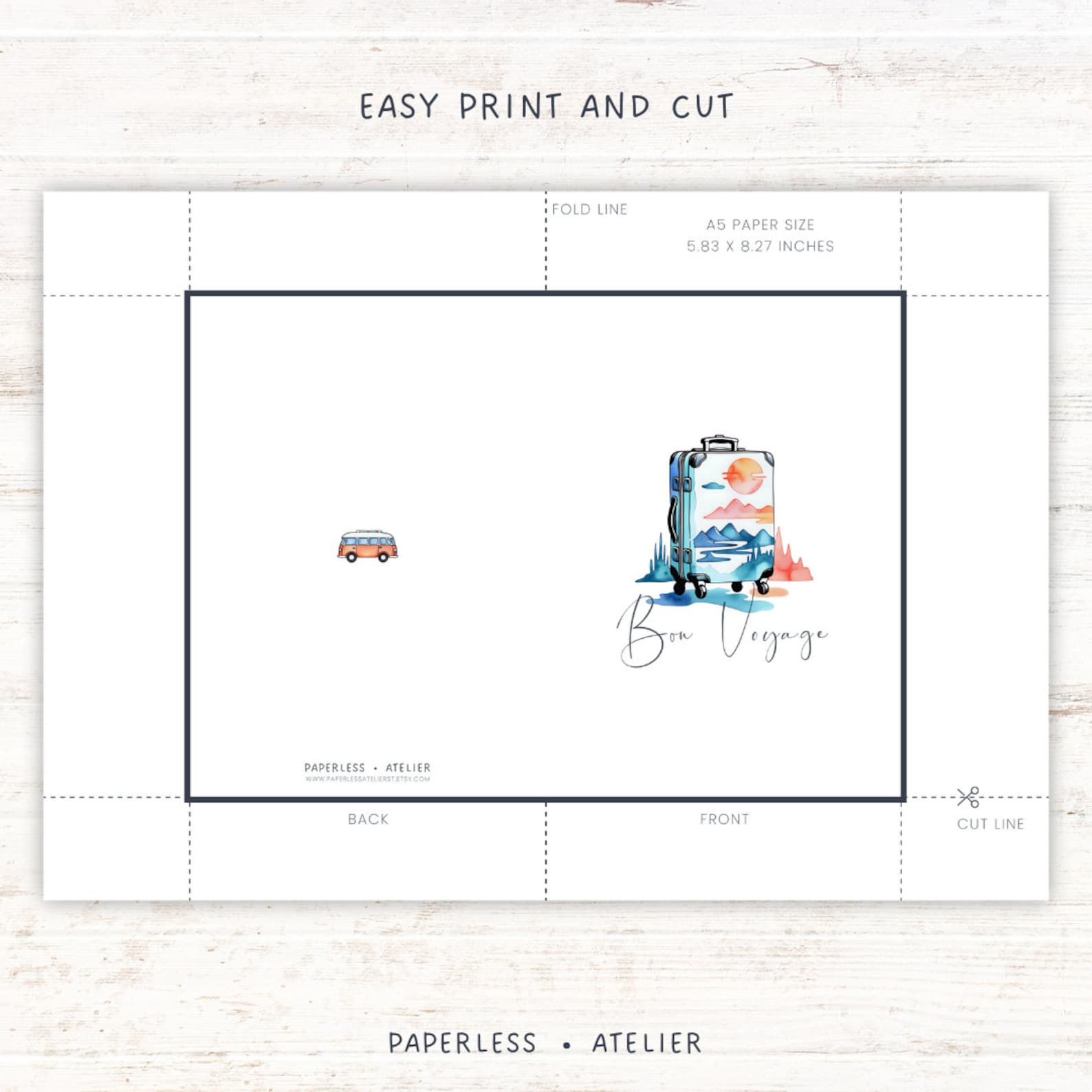Printable Farewell Card, Bon Voyage Card, Moving Travel Leaving New Job ...