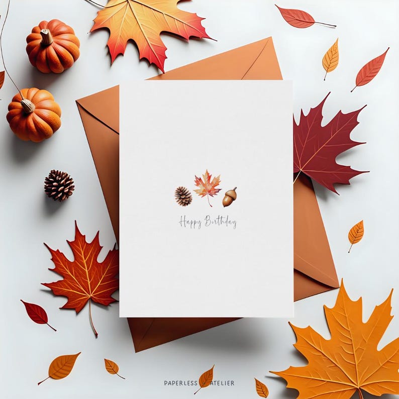 Printable Autumn Birthday Card, Autumn Birthday, Fall Birthday, Autumn ...