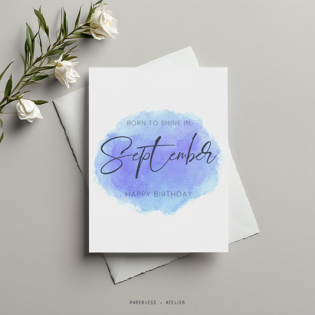 Printable Birthday Card, September Card, September Born, Born in ...