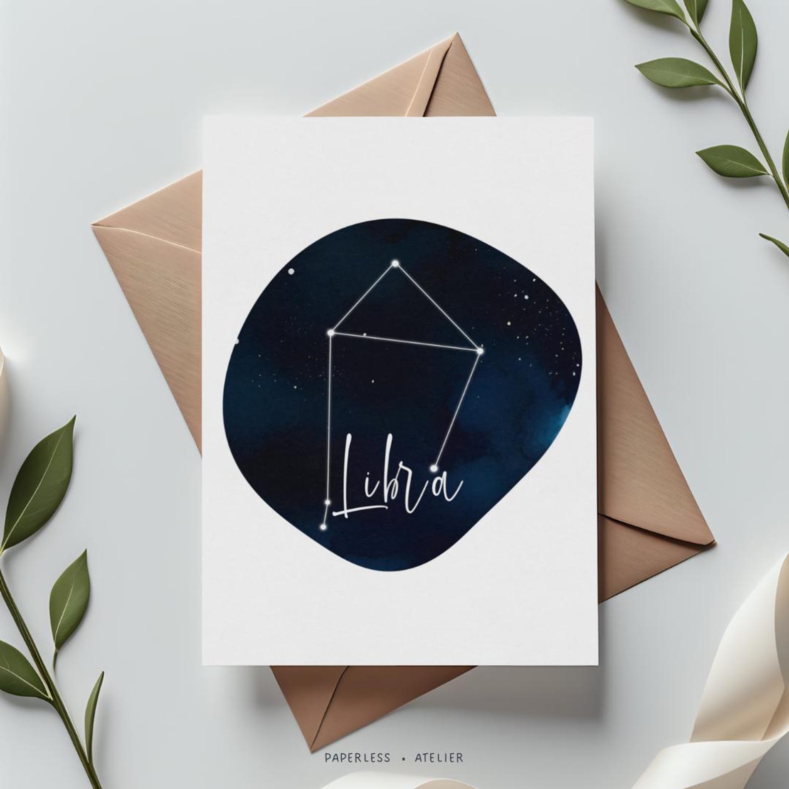 Printable Birthday Card, Libra Constellation, Libra Zodiac, Libra Card ...