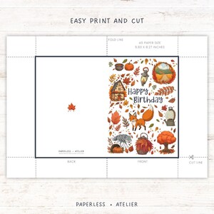 Printable Autumn Birthday Card, Autumn Birthday, Cozy and Fun Design ...