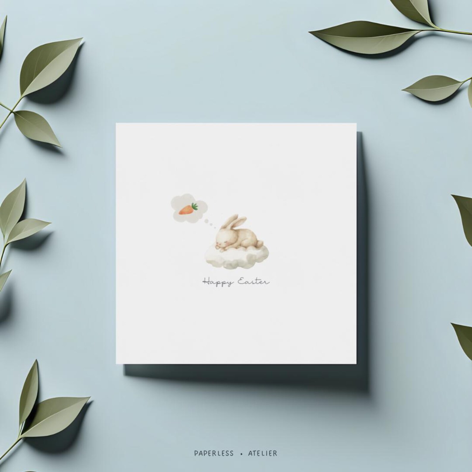 Printable Cute Easter Bunny Card, Easter Bunny, Easter Card, Bunny ...