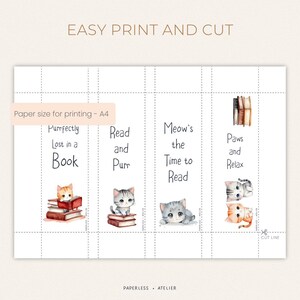 16 Printable Kitten Bookmarks, Kitten Bookmark, Printable Bookmark ...