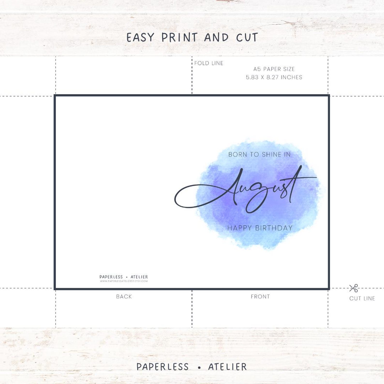 Printable Birthday Card, August Card, August Born, Born in August Card ...