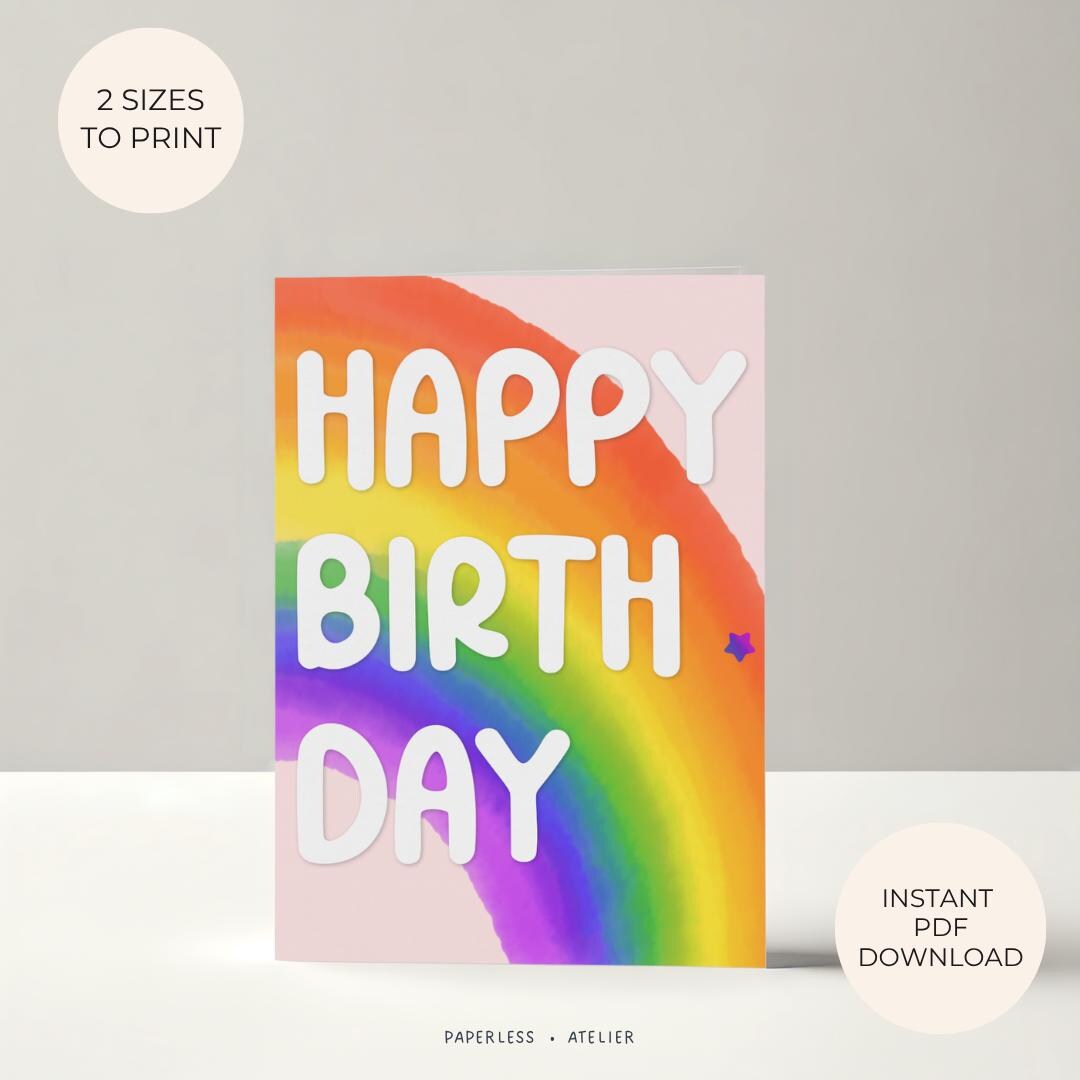 Printable Pride Month Card, Pride Card, Pride Month, Birthday Card ...
