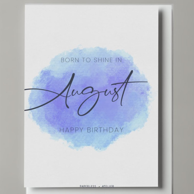 Printable Birthday Card, August Card, August Born, Born in August Card ...