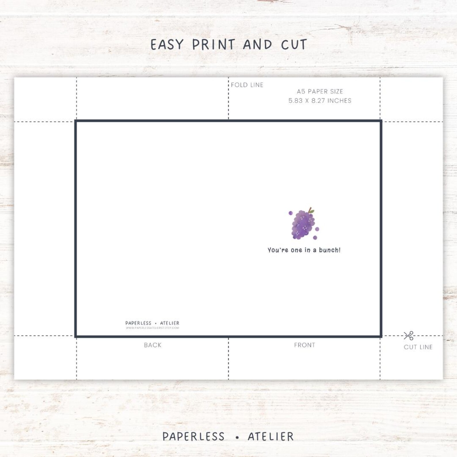 Printable Grape-themed Greeting Card, Birthdays, Friendship ...
