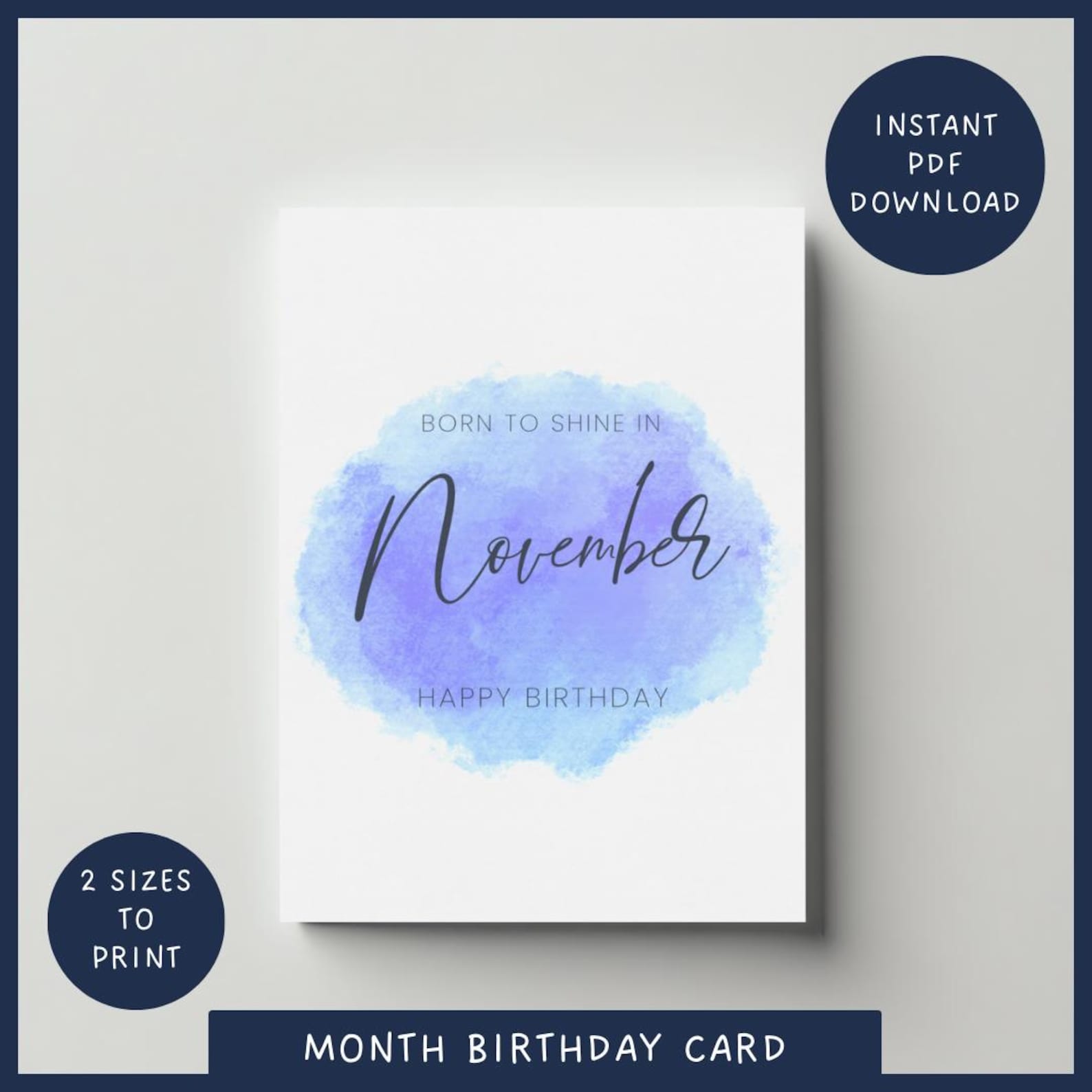 Printable Birthday Card, November Card, November Born, Born in November ...