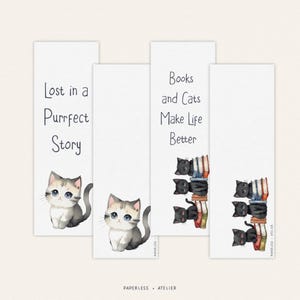 16 Printable Kitten Bookmarks, Kitten Bookmark, Printable Bookmark ...