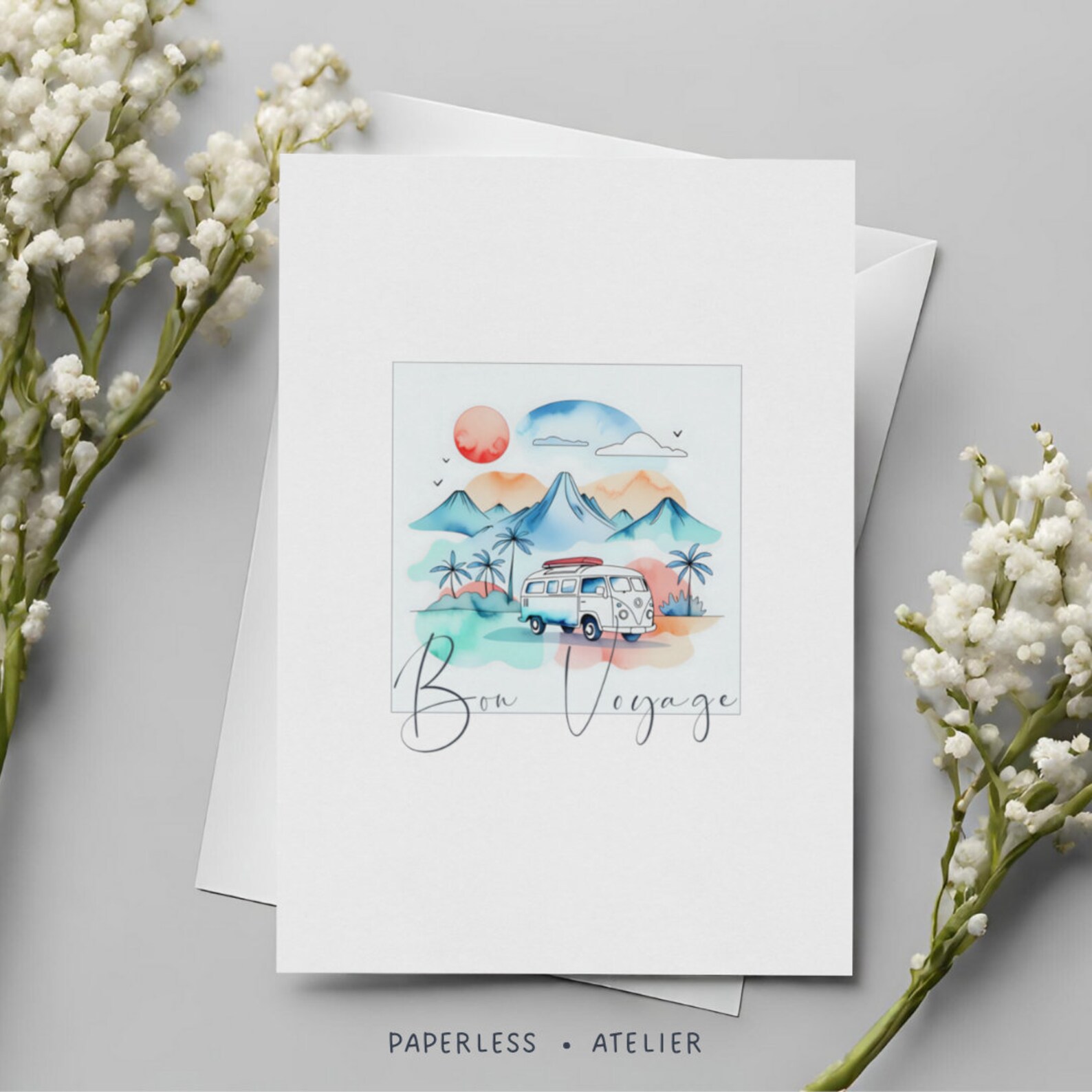 Printable Farewell Card, Bon Voyage Card, Moving Travel Leaving New Job ...