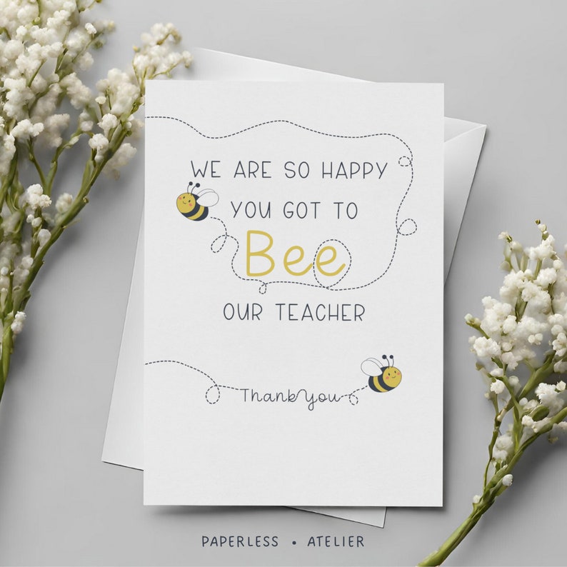 Printable Teacher Appreciation Card, Thank You Teacher, Thank You Card ...