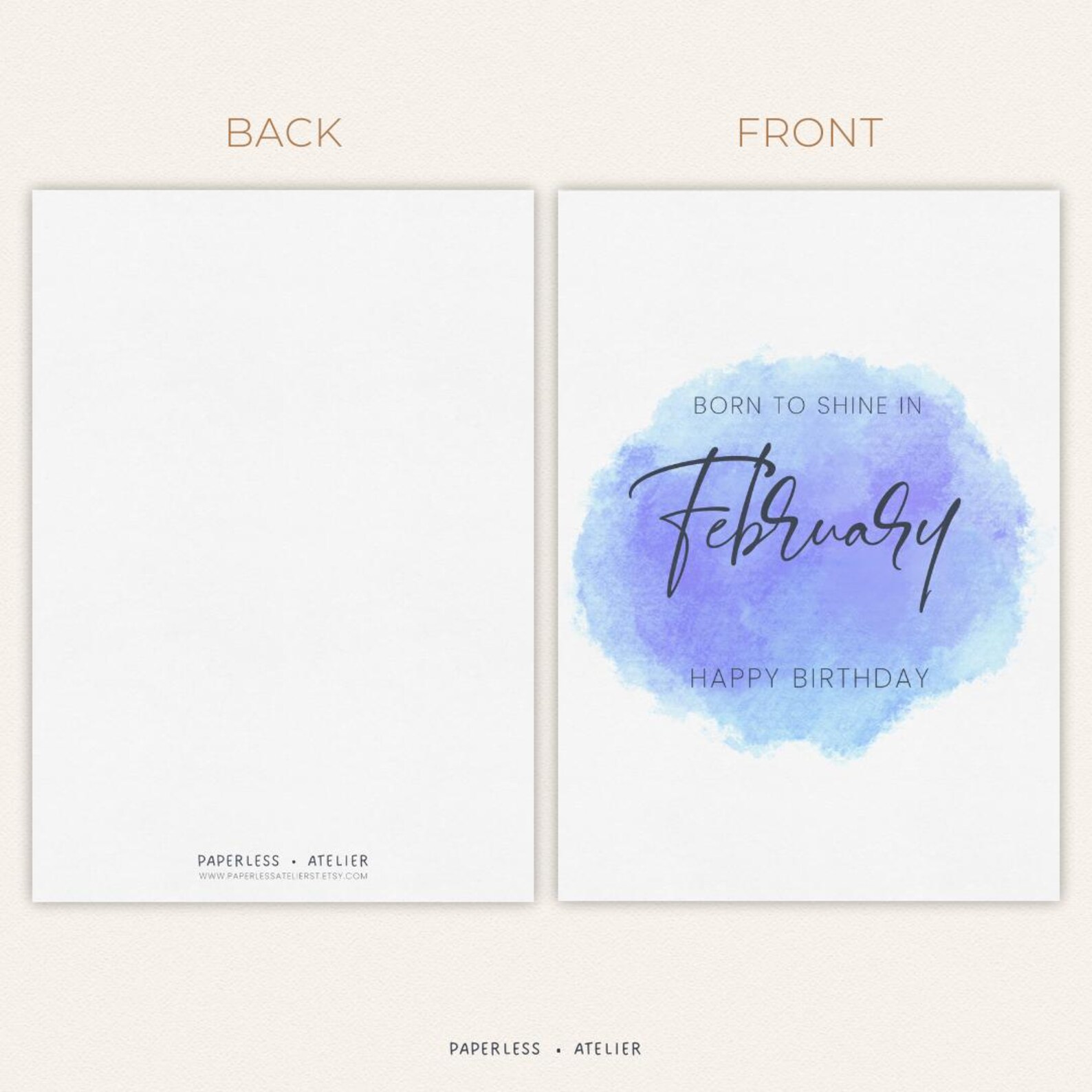 Printable Birthday Card, February Card, February Born, Born in February ...