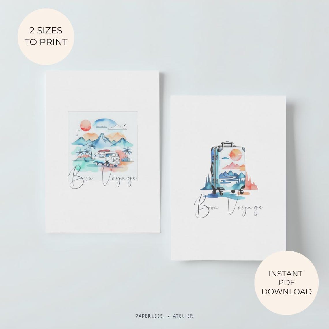 Printable Farewell Card, Bon Voyage Card, Moving Travel Leaving New Job ...
