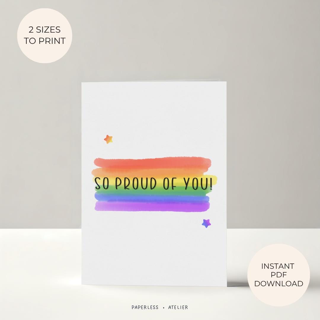 Printable Pride Month Card, Pride Card, Pride Month, Proud of You ...