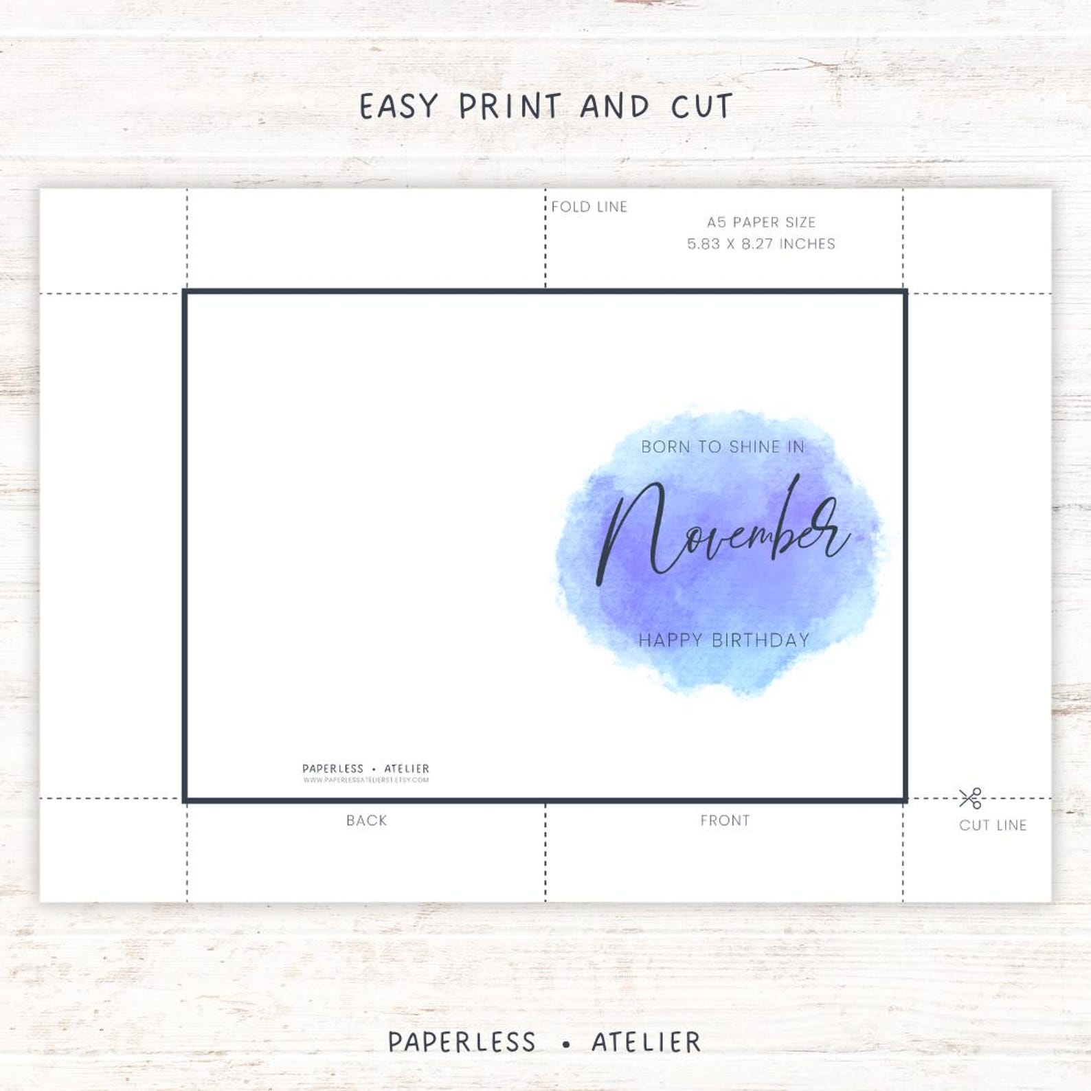 Printable Birthday Card, November Card, November Born, Born in November ...