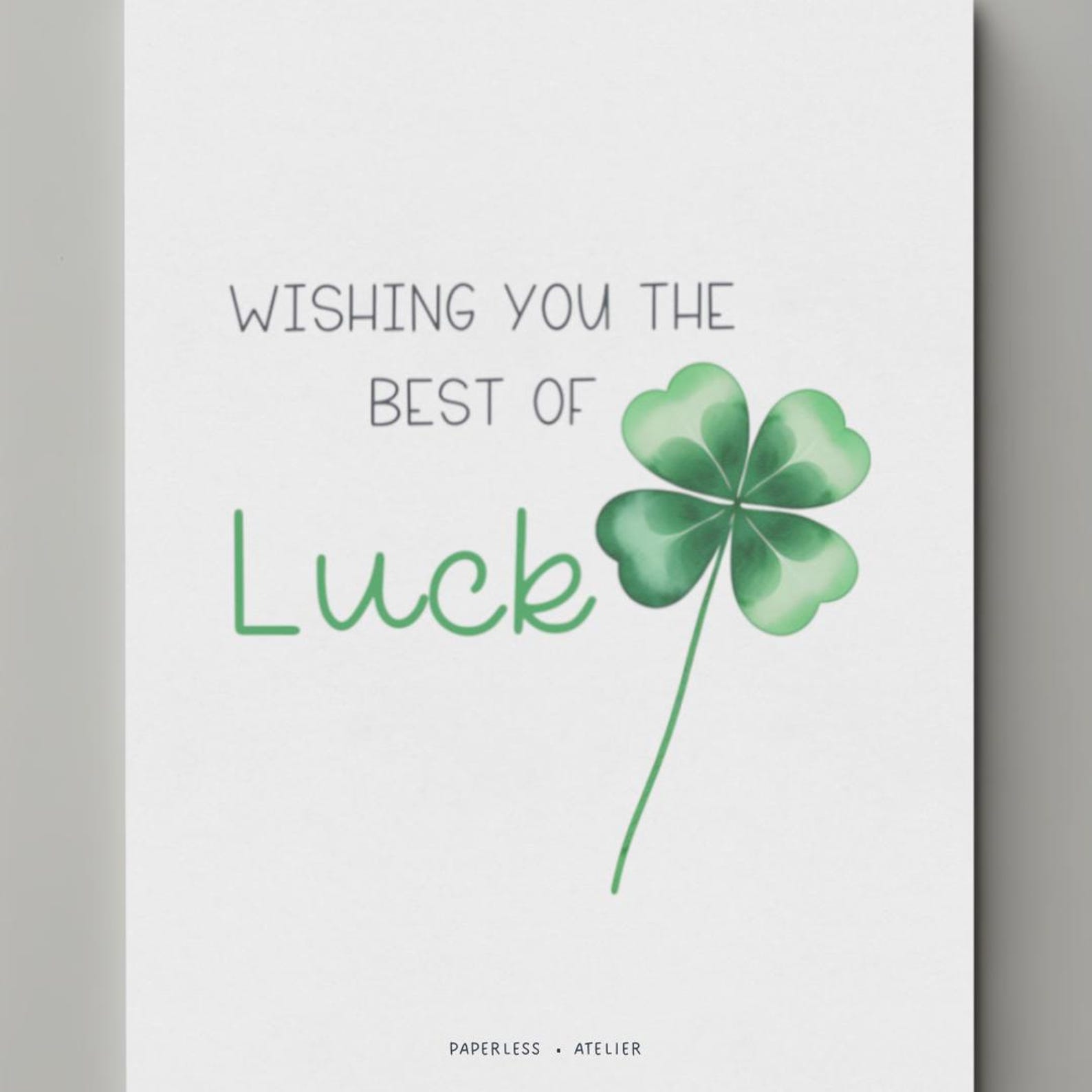 Printable Farewell Card, Good Luck Card, Clover Card, Moving Travel ...