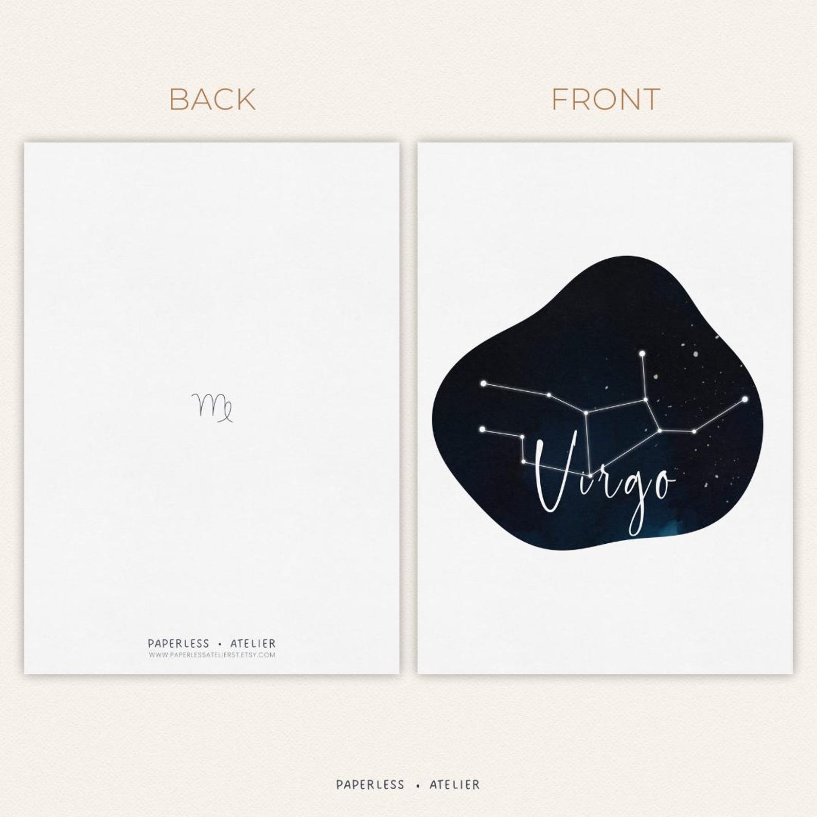 Printable Birthday Card, Virgo Constellation, Virgo Zodiac, Virgo Card ...