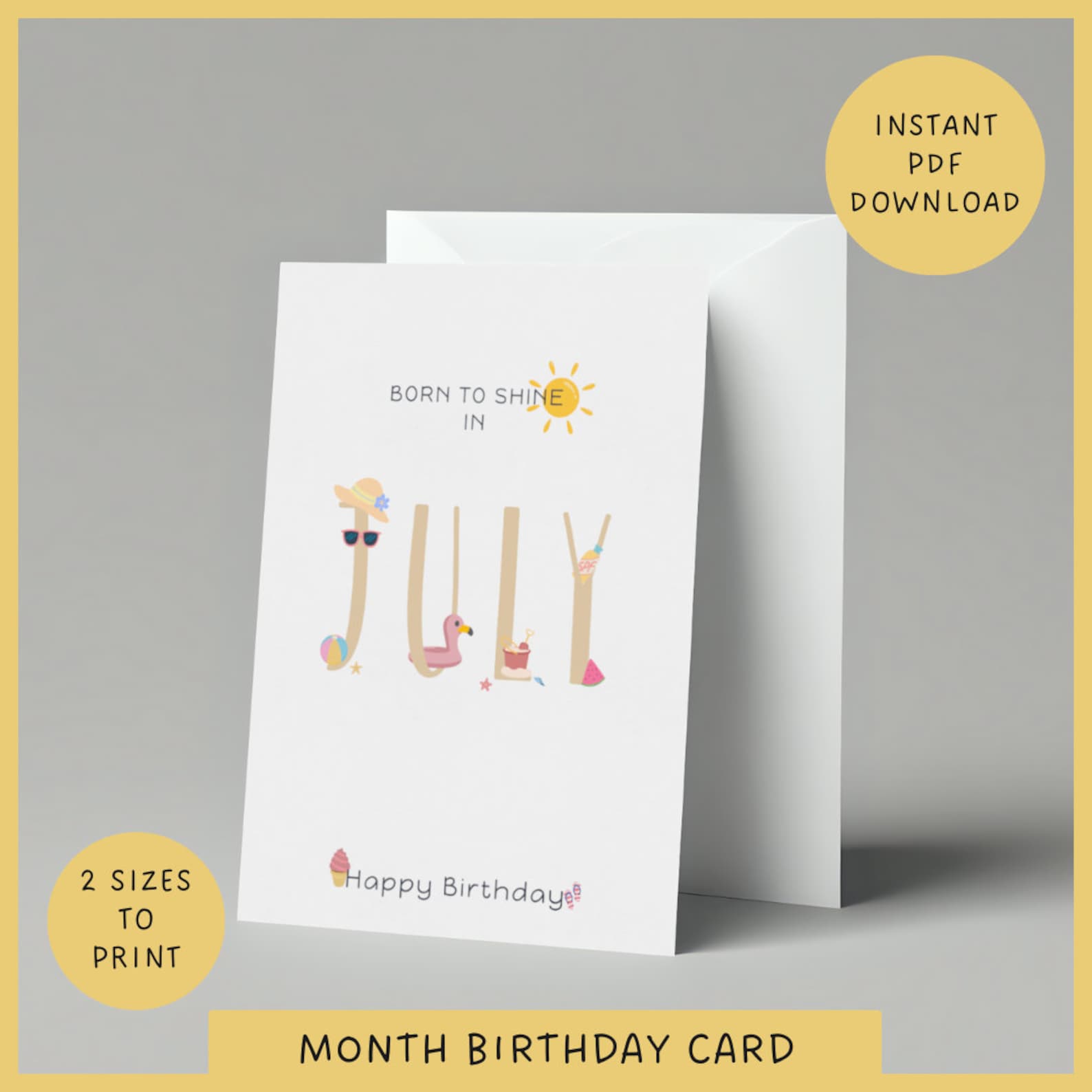 Printable Birthday Card, July Card, July Born, Born in July Card ...