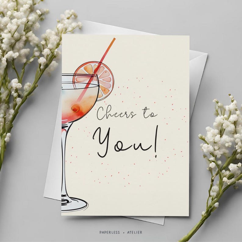 Printable Congratulation Card, Cheers to You, Congrats Card ...