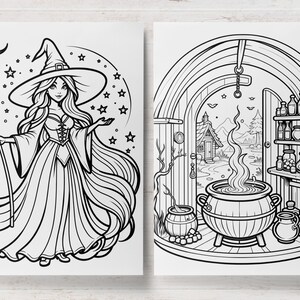Witch's Cabin Coloring Book, Coloring Book, Witches, Potions, Cats ...
