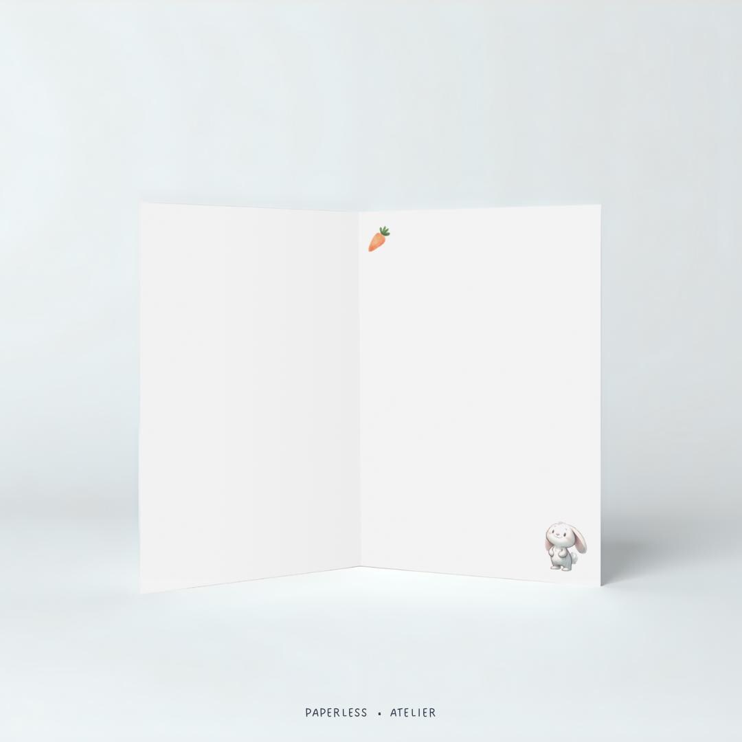 Printable Cute Easter Bunny Card, Easter Bunny, Easter Card, Bunny ...