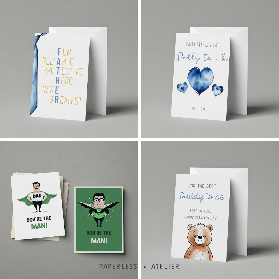 10 Printable Father's Day Card, Father's Day Cards, Dad Cards ...