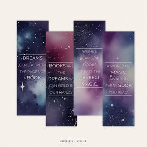 8 Printable Galaxy Bookmarks, Galaxy Bookmark, Printable Bookmark, Book ...