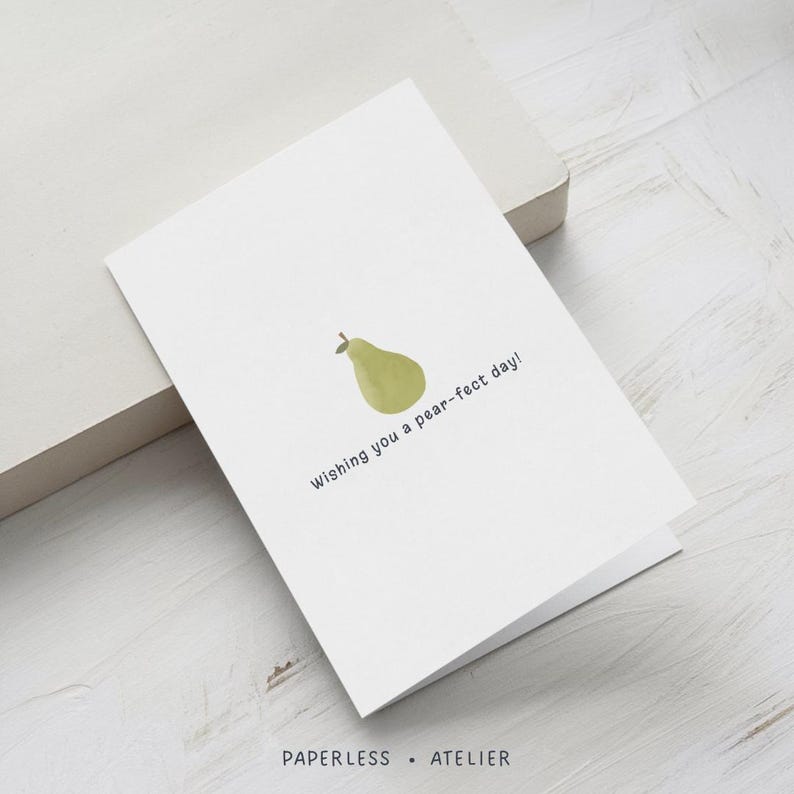 Printable Pear Greeting Card, Birthday, All Occasions, Thank You ...