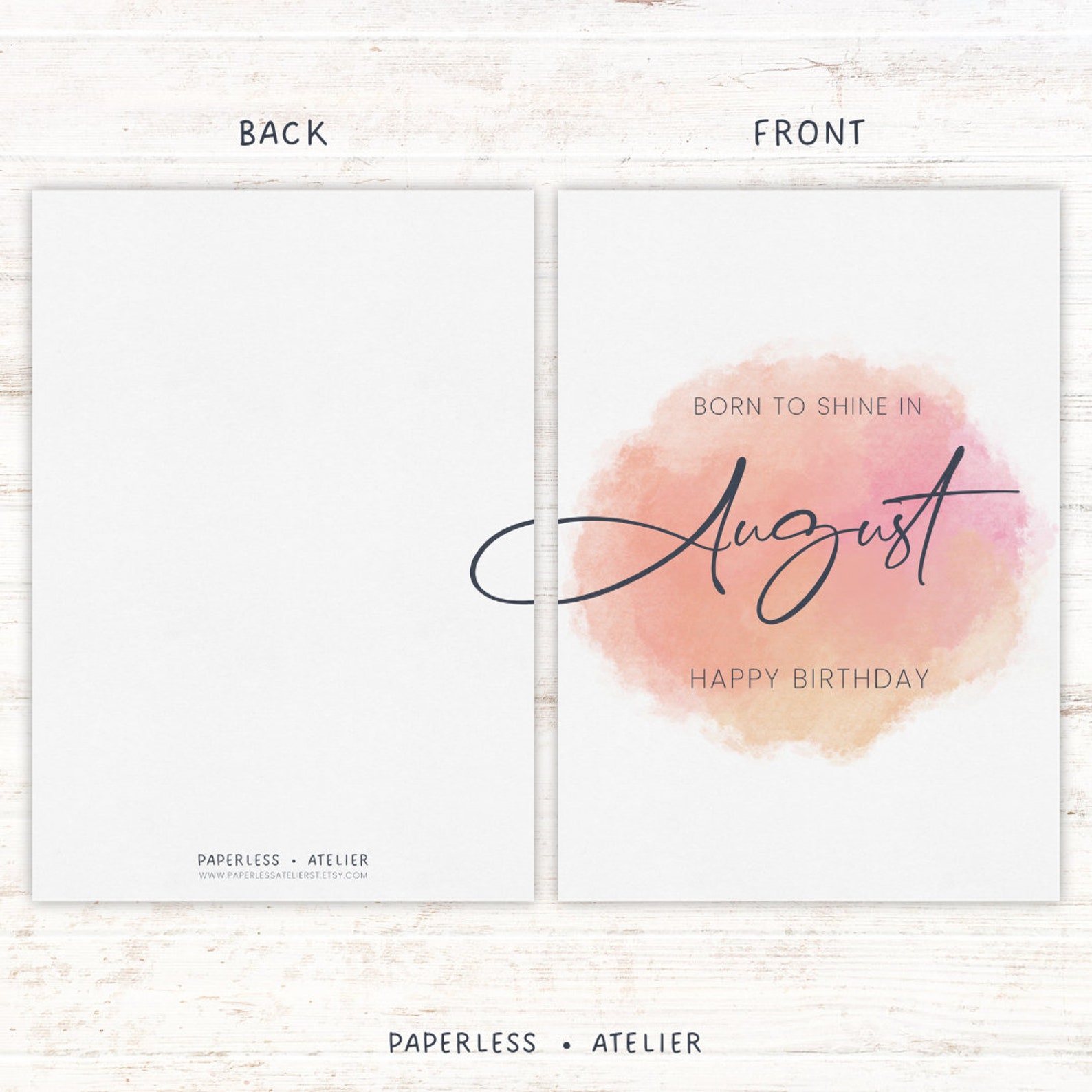 Printable Birthday Card, August Card, August Born, Born in August Card ...