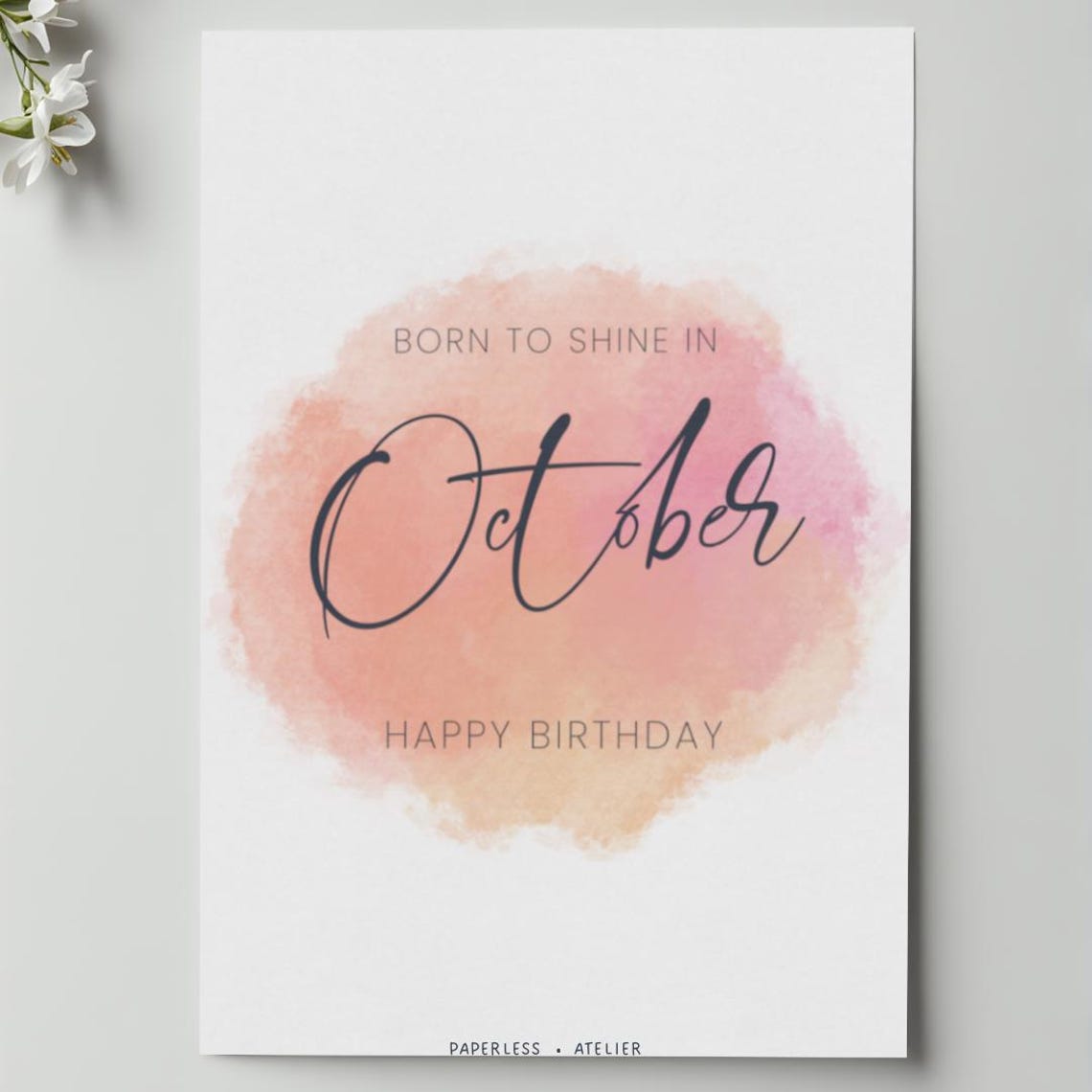 Printable Birthday Card, October Card, October Born, Born in October ...