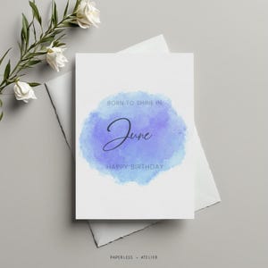 Printable Birthday Card, June Card, June Born, Born in June, Birthday ...