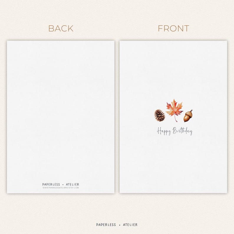 Printable Autumn Birthday Card, Autumn Birthday, Fall Birthday, Autumn ...