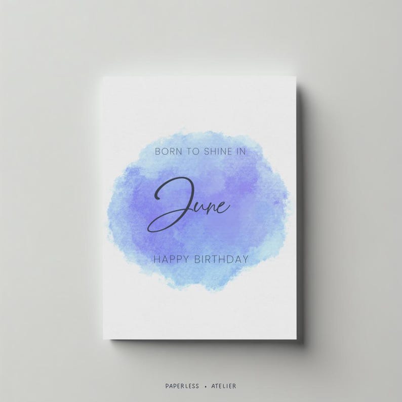 Printable Birthday Card, June Card, June Born, Born in June, Birthday ...
