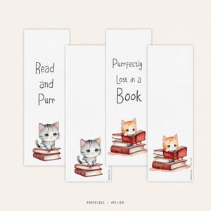 16 Printable Kitten Bookmarks, Kitten Bookmark, Printable Bookmark ...