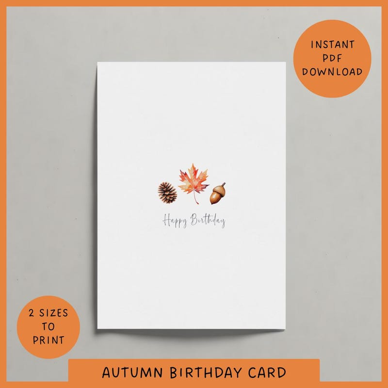Autumn Birthday Card - Etsy