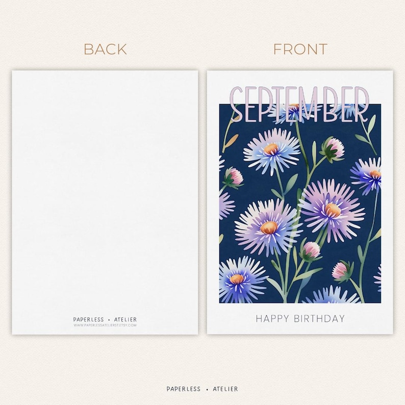 Printable Birthday Card, September Birth Flower, September Born, Born ...