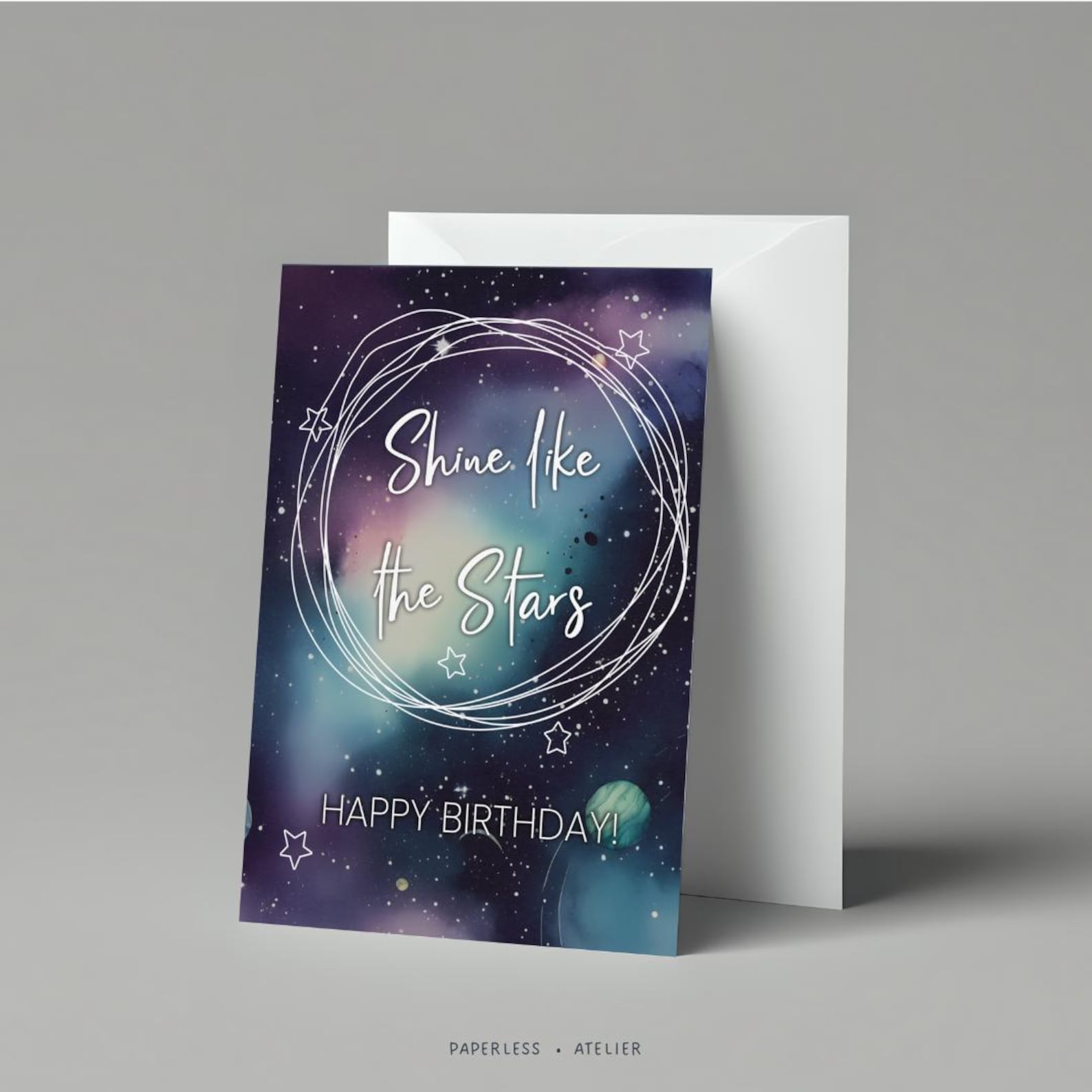 Printable Galaxy Birthday Card, Birthday Card, Birthday, Printable ...