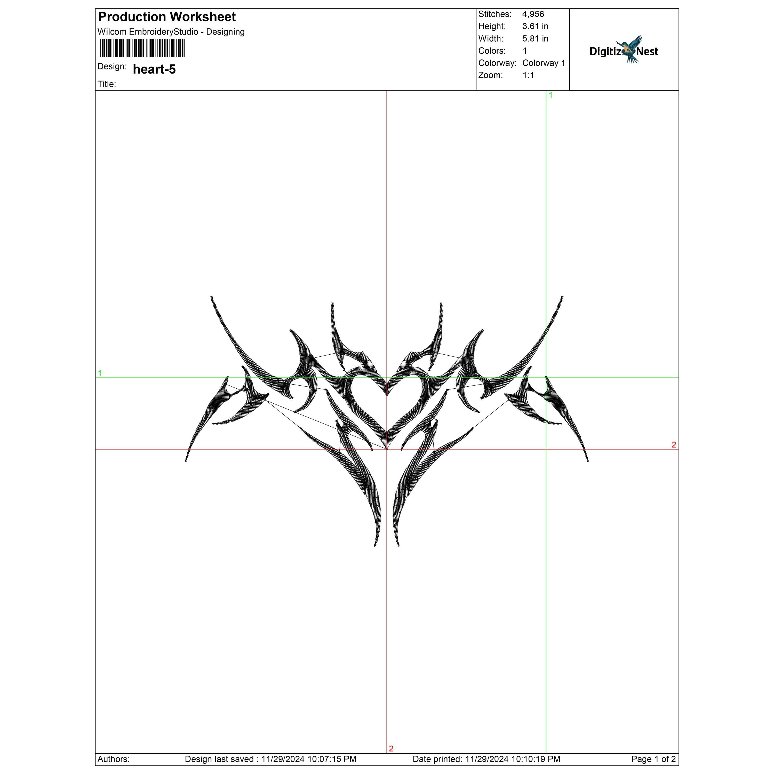 Sigil Heart Embroidery Design – Gothic Heart Pattern (digital Download ...