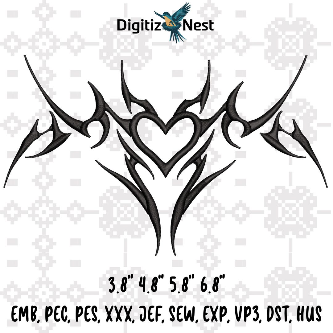 Sigil Heart Embroidery Design – Gothic Heart Pattern (digital Download ...