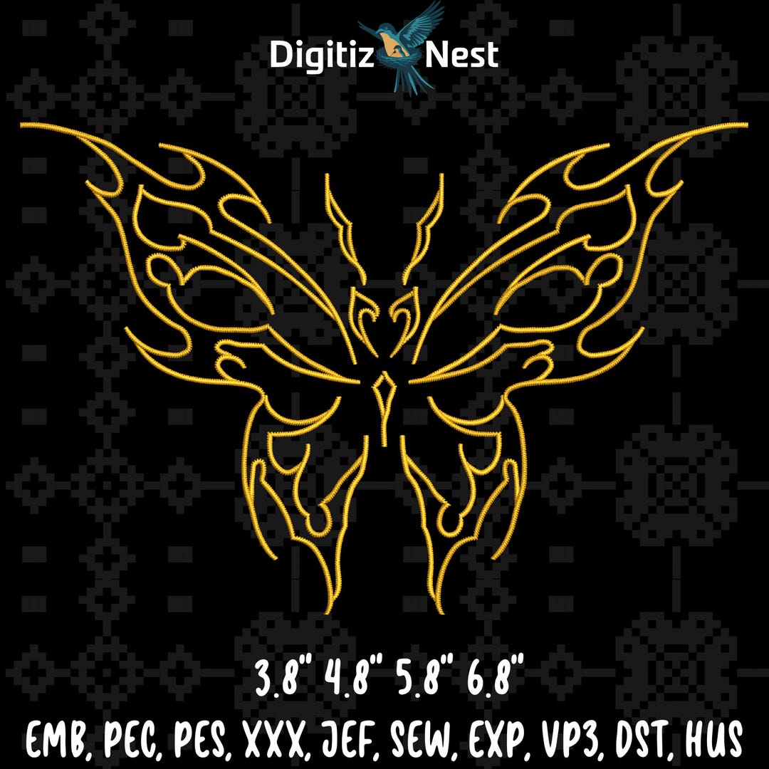 Sigil Butterfly Embroidery Design, Mystical Butterfly Machine ...