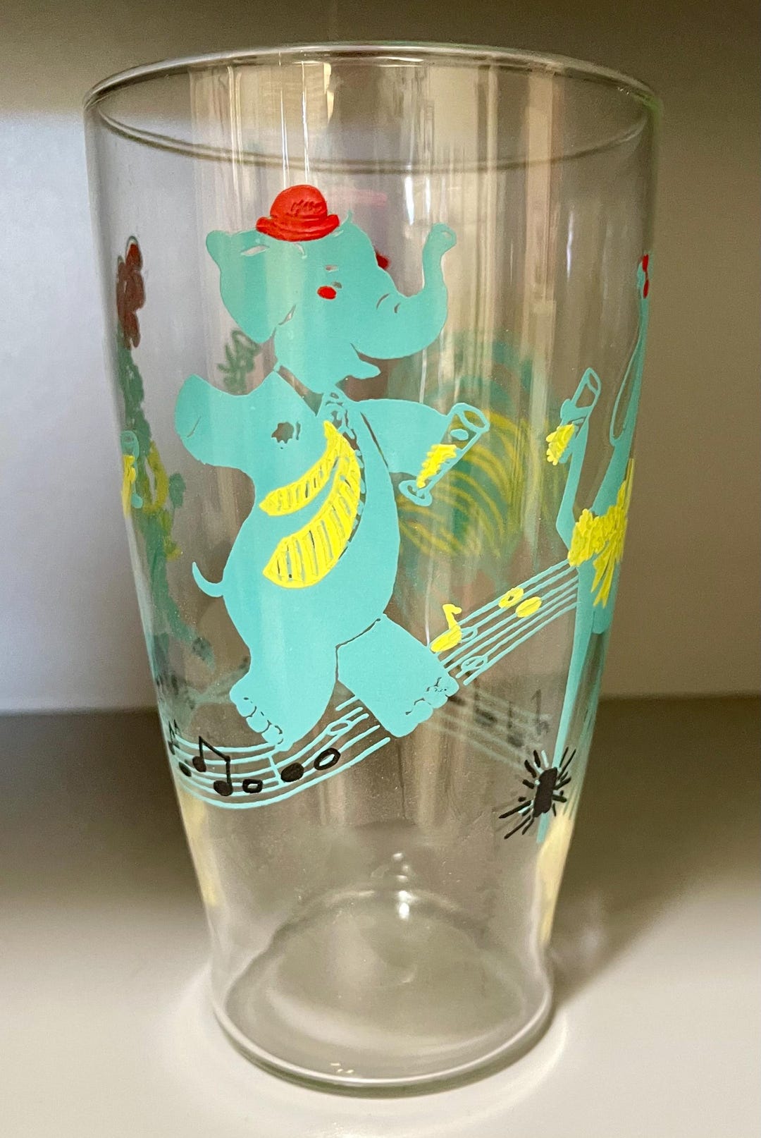 1960s MCM Turquoise Circus Animals 24 0z Libbey Cocktail Shaker No Lid ...