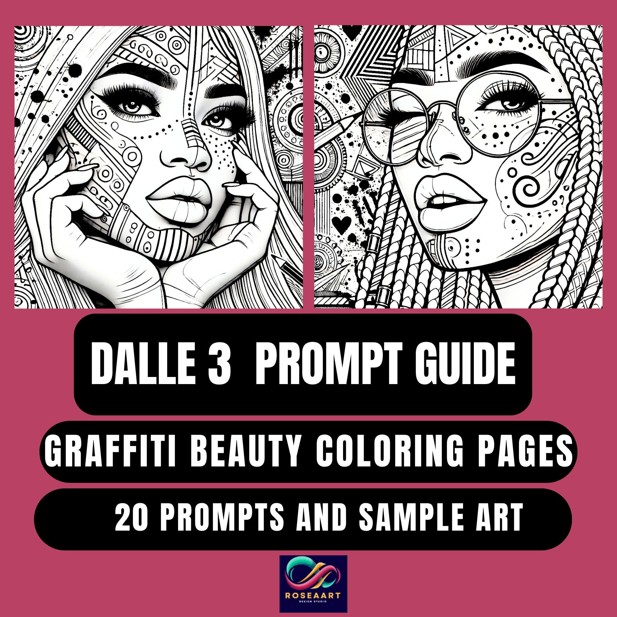 DALLE Prompt Guide AI Digital Art 20 Graffiti Beauty Coloring Pages 20 ...