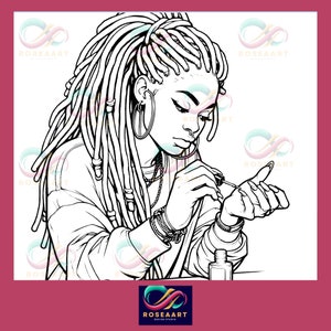 Girls With Locs PNG Coloring Pages printable Images 6 High Res Clipart ...